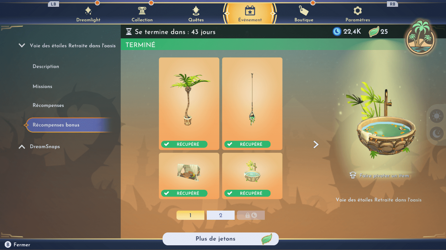 Guide des missions pour l'événement "Retraite dans l'Oasis" - Disney ...